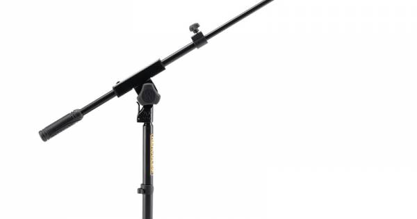 Hercules MS120B Short Round Base Stand with Boom Arm and Mic Clip ...